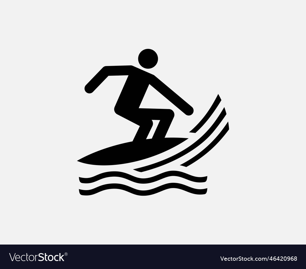 Surfing icon Royalty Free Vector Image - VectorStock