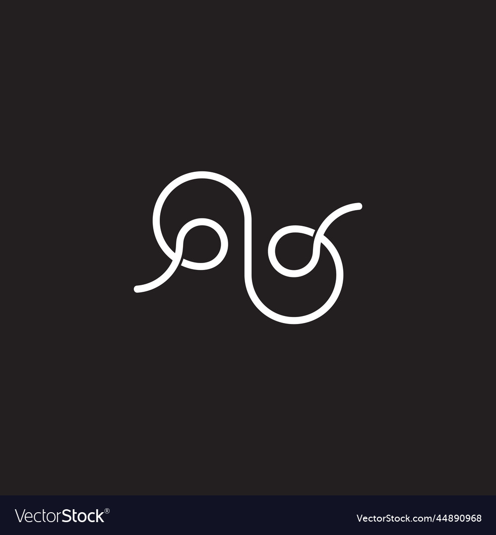 Thread line rope loop simple logo Royalty Free Vector Image