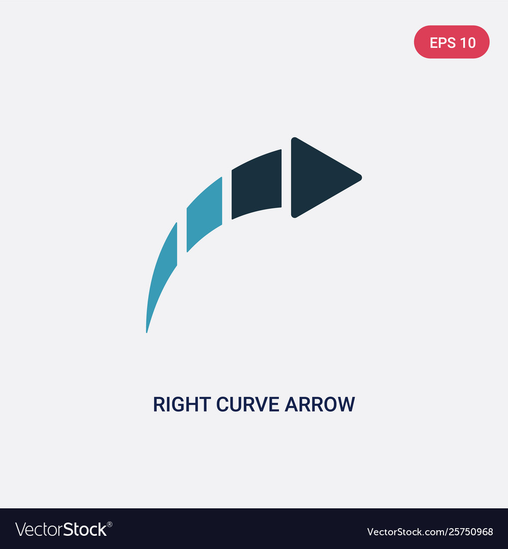 Two color right curve arrow icon from user Vector Image