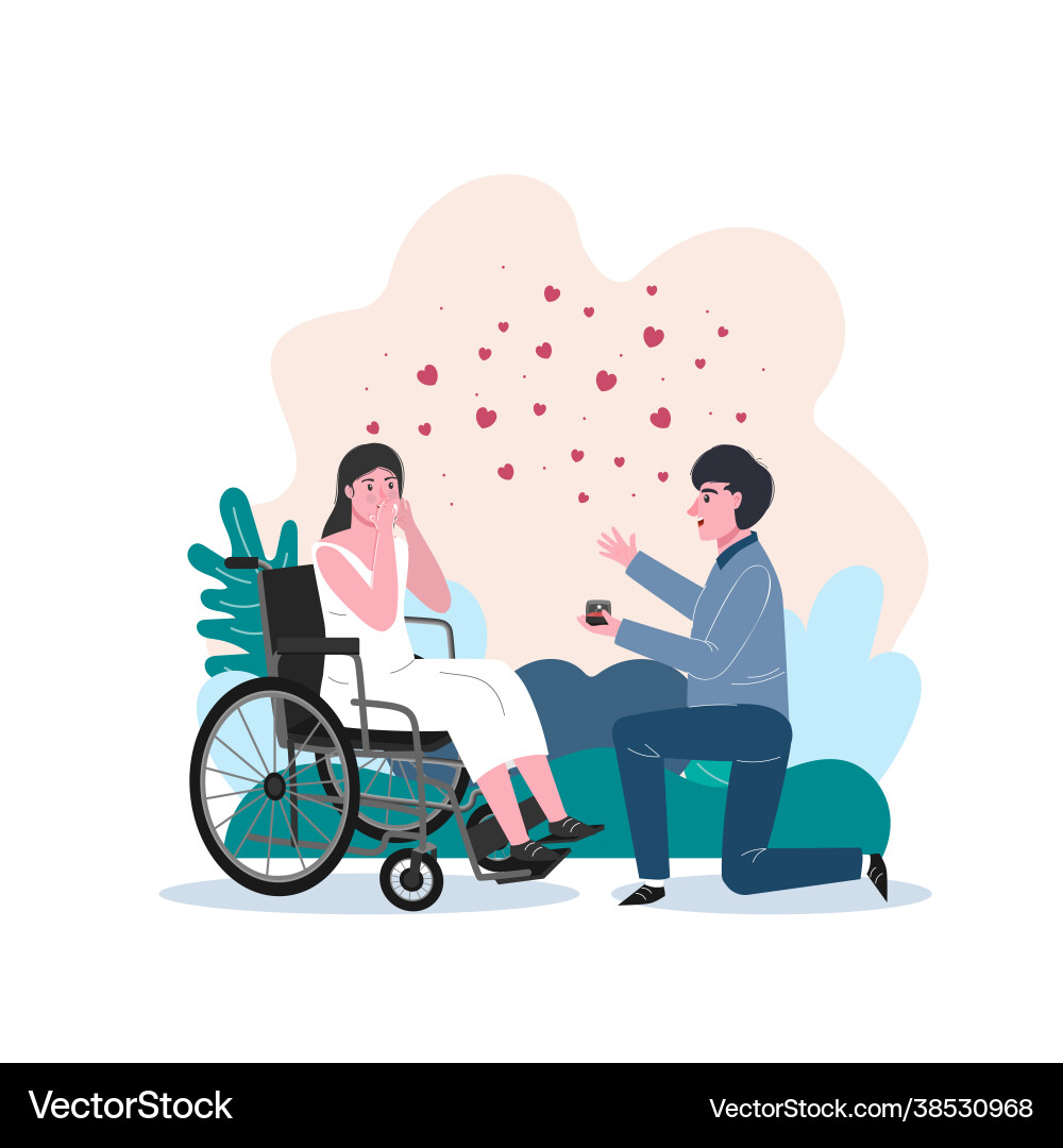 Unconventional wedding incapacitated person Vector Image