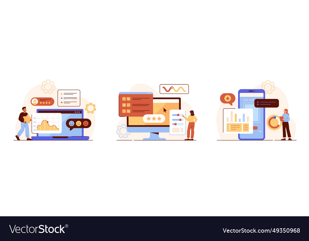 User experience set Royalty Free Vector Image - VectorStock