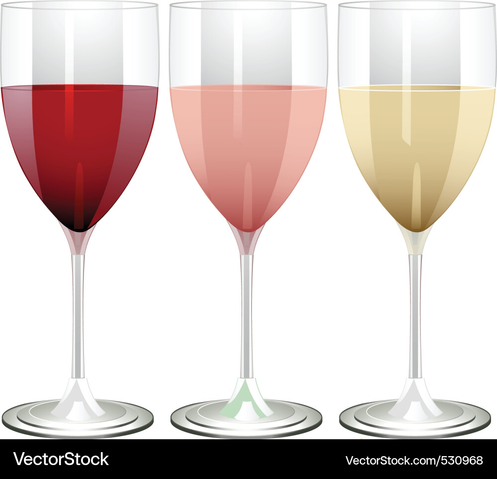 Wine glasses filled with red rose and white o Vector Image