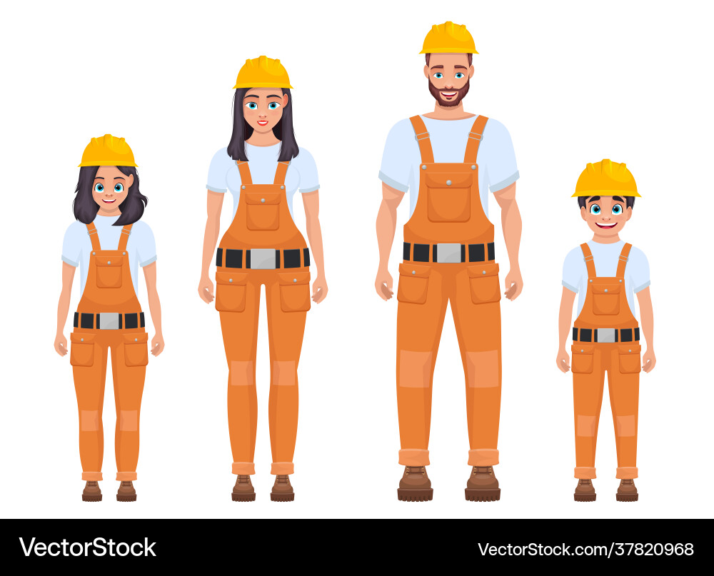 Worker family design isolated on white background Vector Image