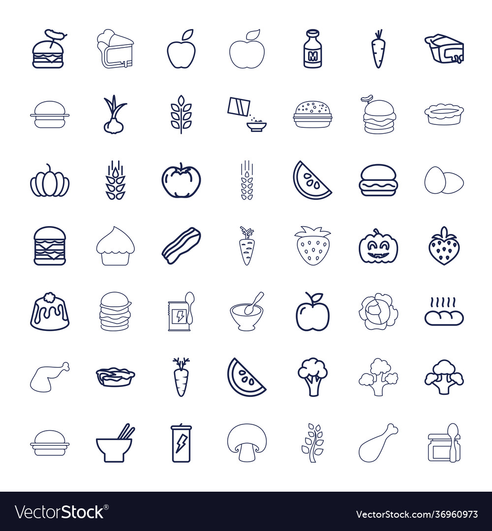49 nutrition icons Royalty Free Vector Image - VectorStock