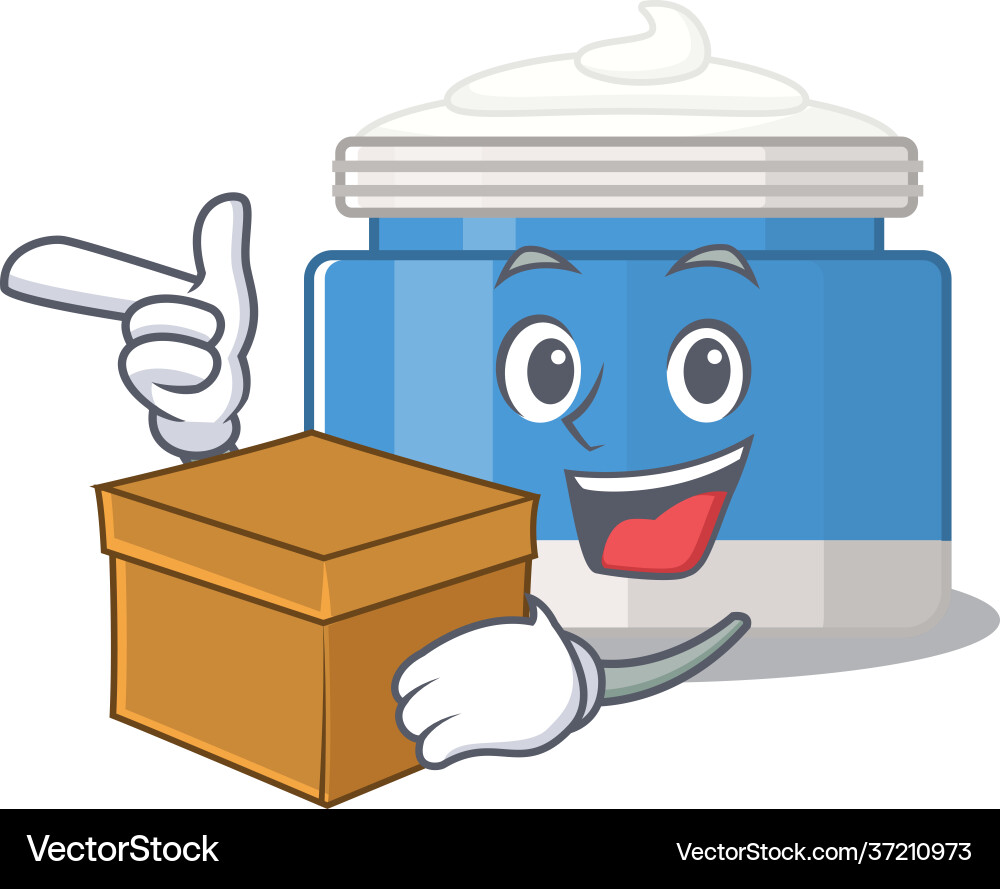 A cheerful moisturizer cream cartoon design Vector Image