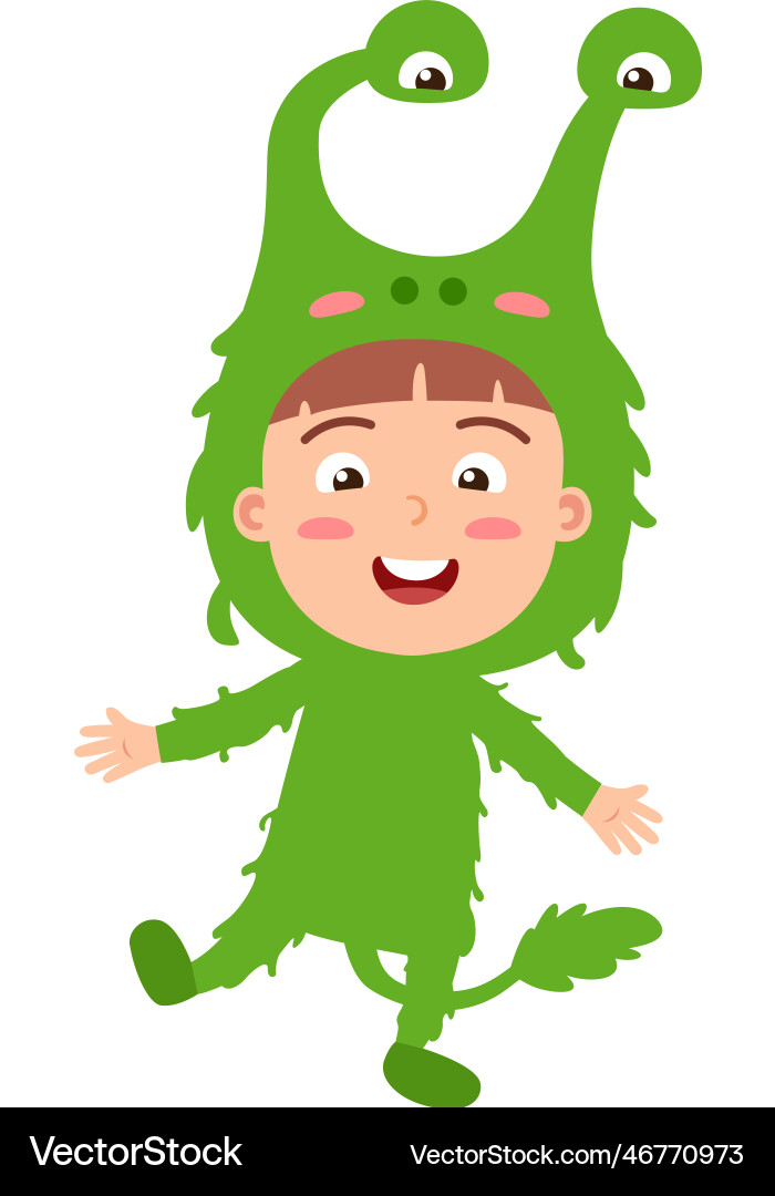Cartoon characters child cosplay alien Royalty Free Vector