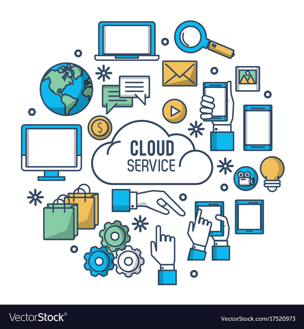 Cloud computing service Royalty Free Vector Image