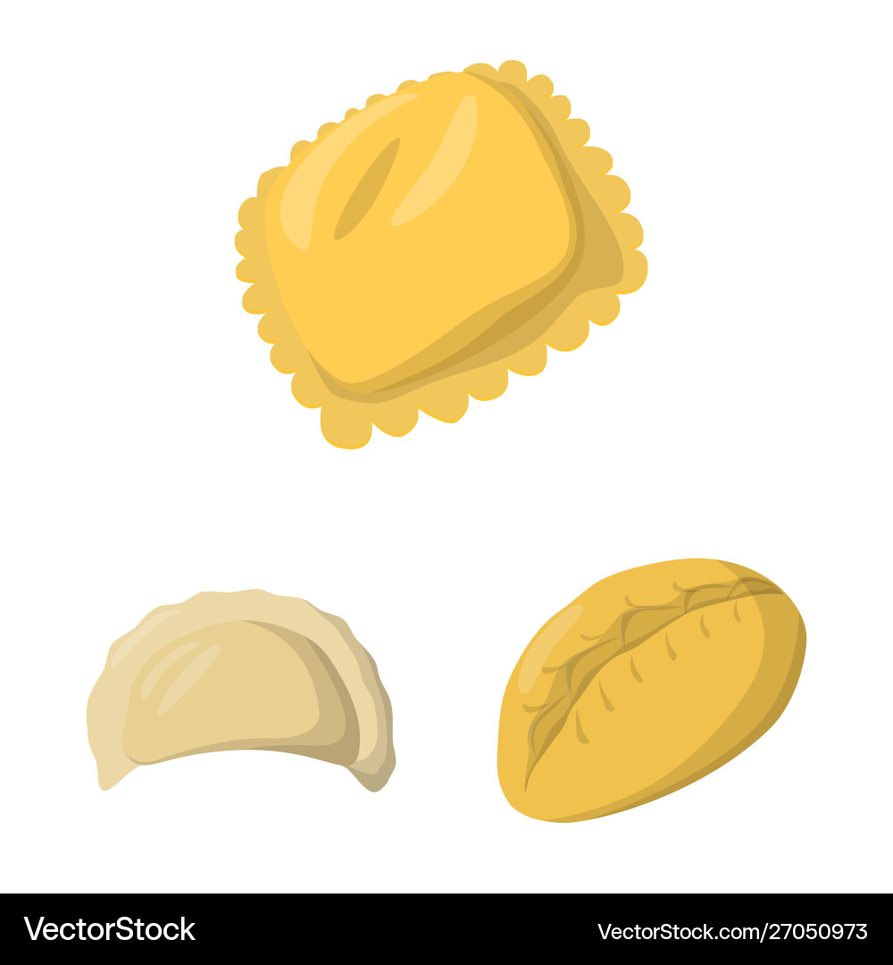 Design dumplings and food logo set Royalty Free Vector Image