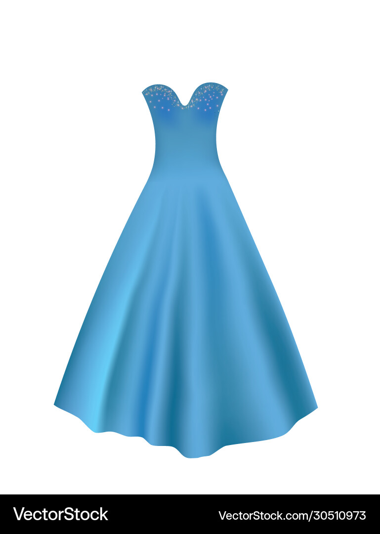 Elegant blue ball dress Royalty Free Vector Image