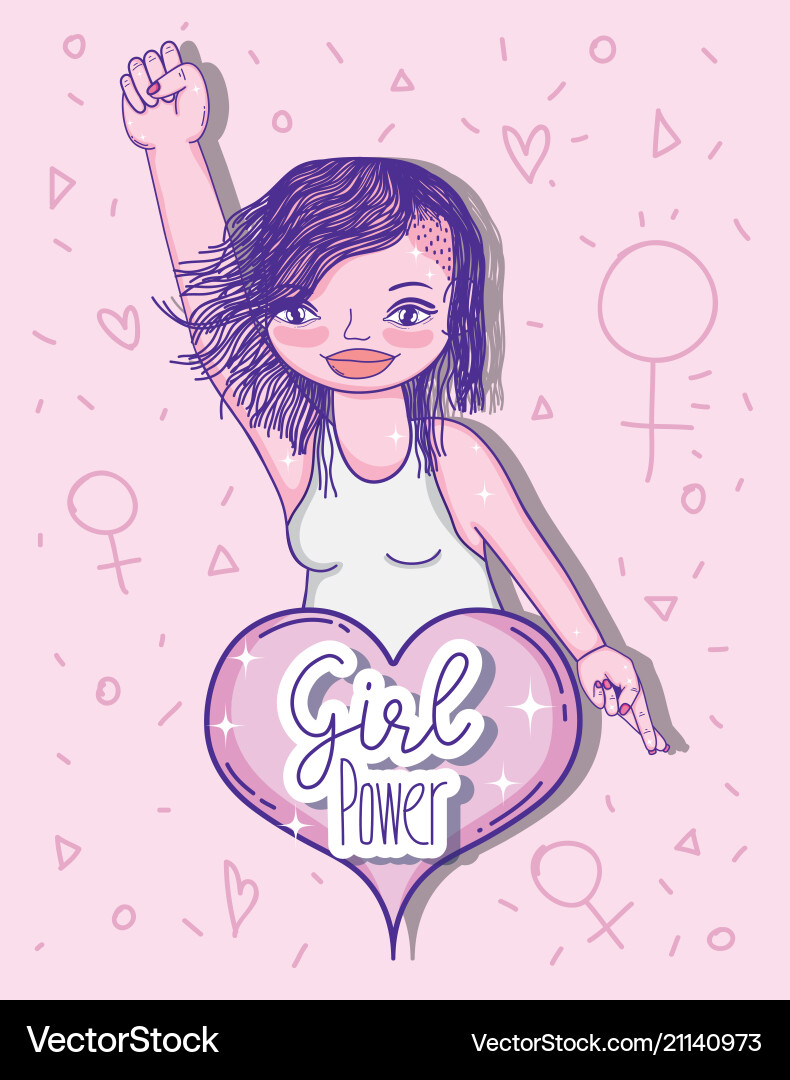 Girl power cartoon Royalty Free Vector Image - VectorStock