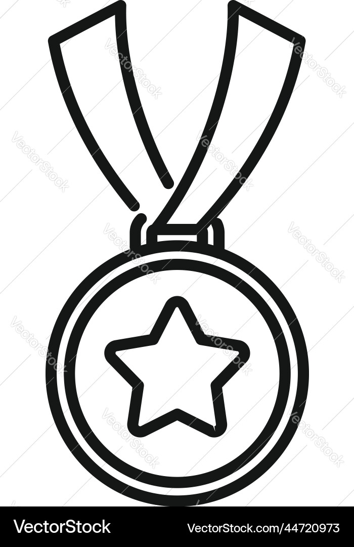 Gold medal icon outline customer service Vector Image