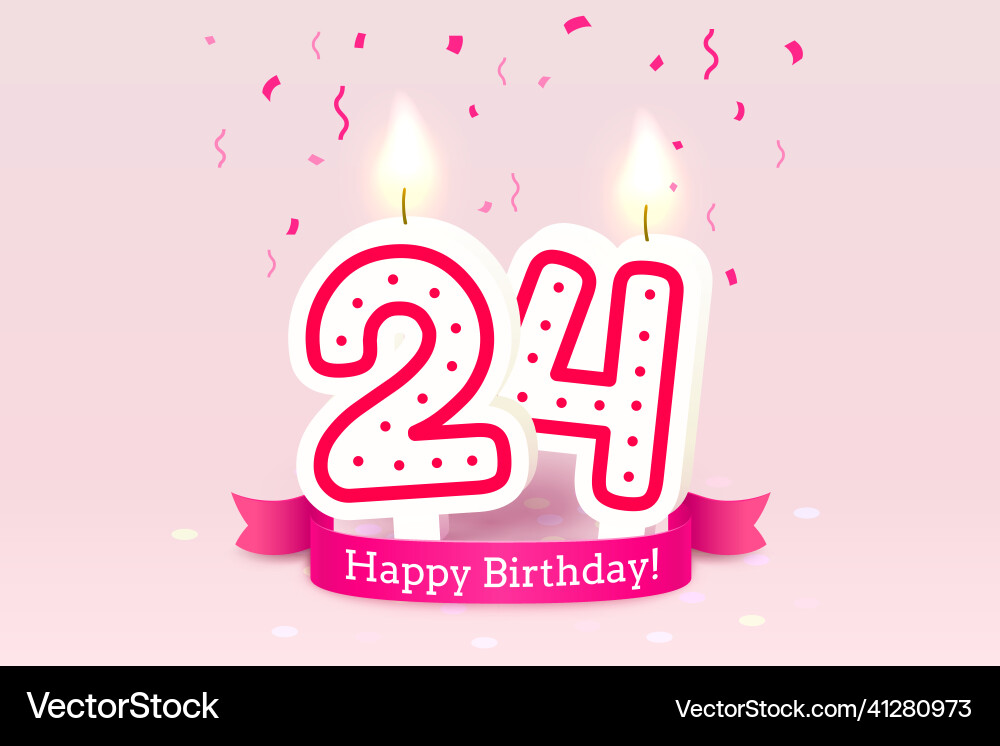 Happy birthday years 24 anniversary Royalty Free Vector