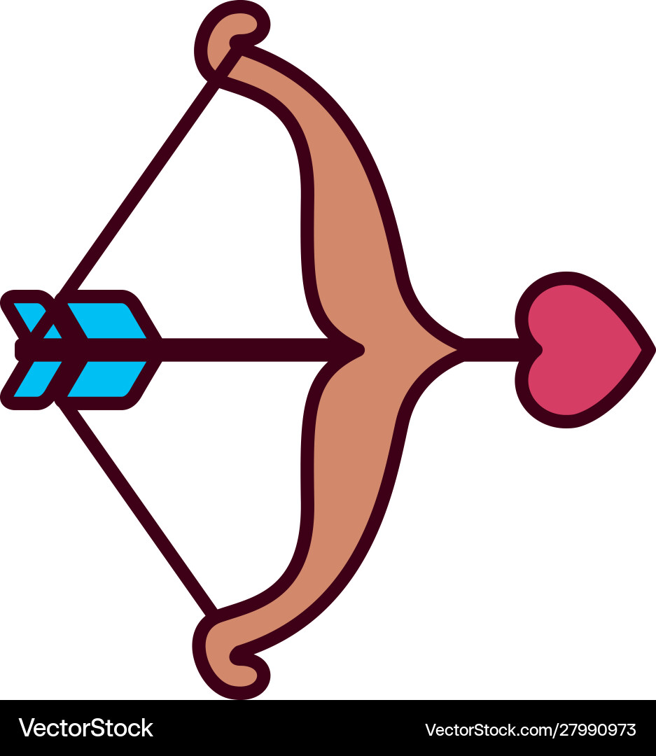 Isolated heart arrow and arch fill design Vector Image