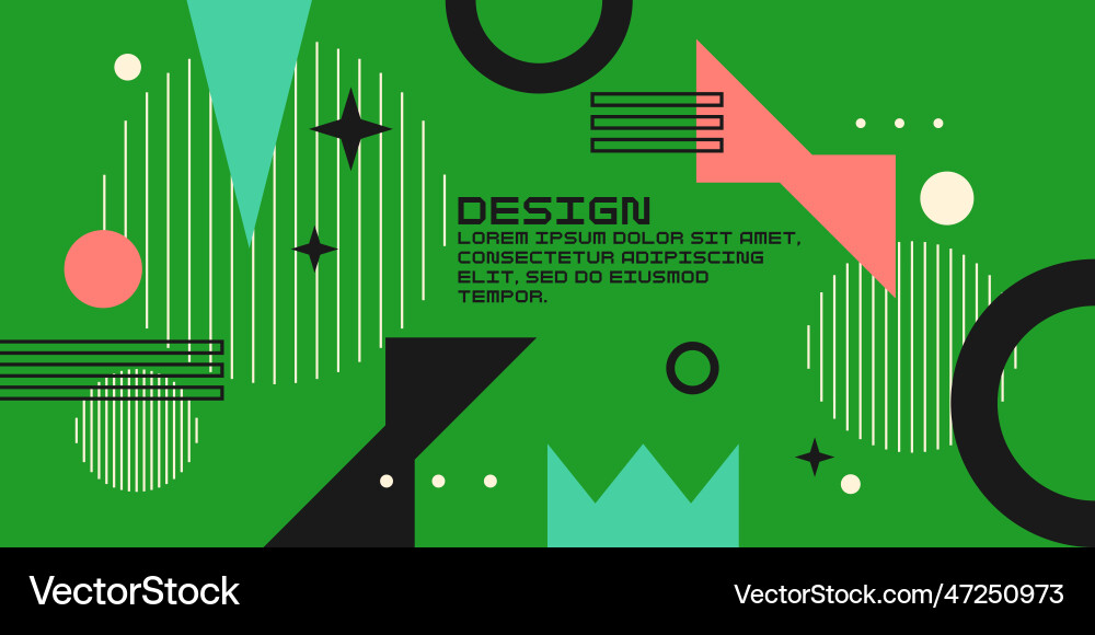 Modern geometric composition of various shapes Vector Image