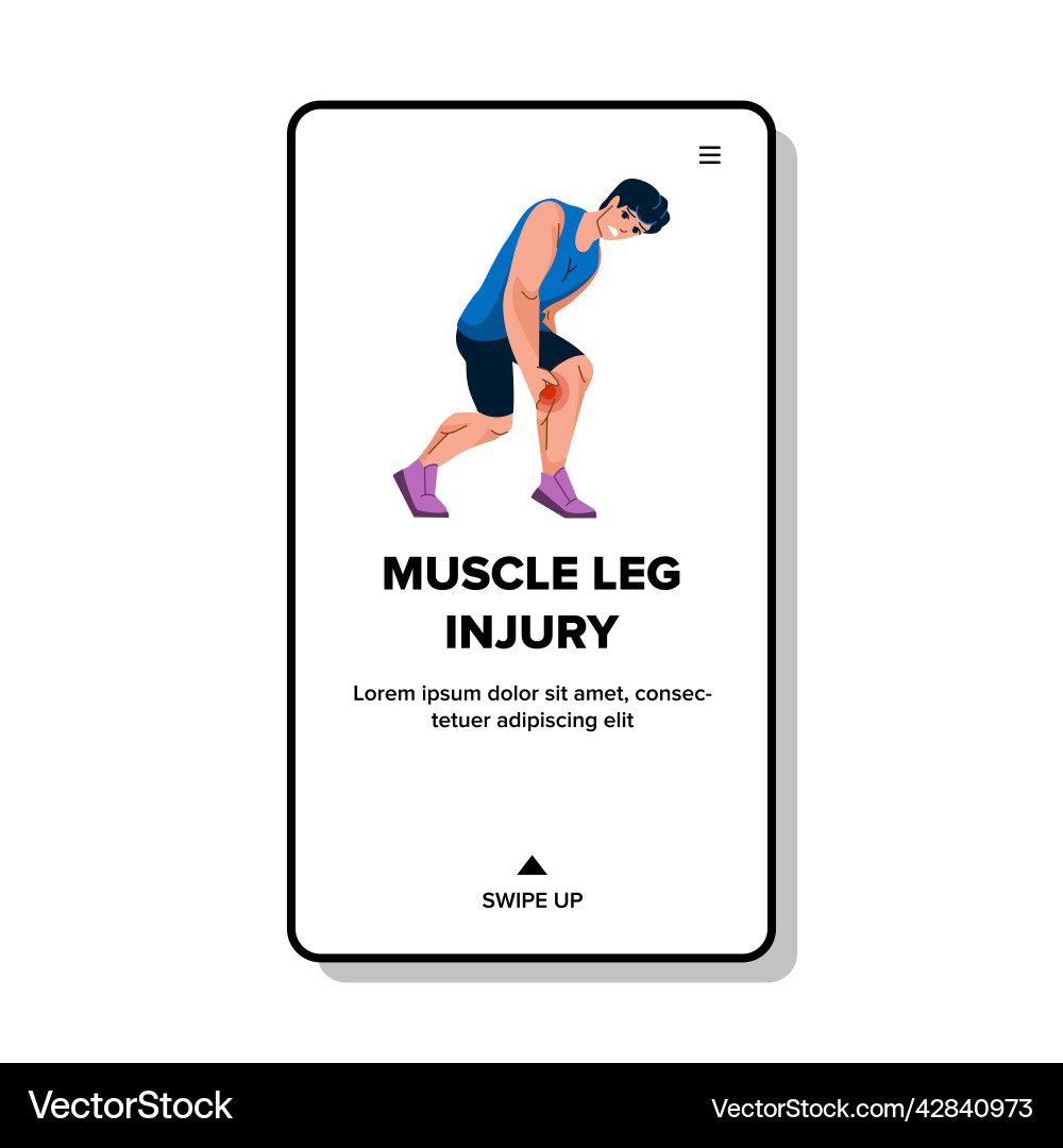 Muscle leg injury Royalty Free Vector Image - VectorStock