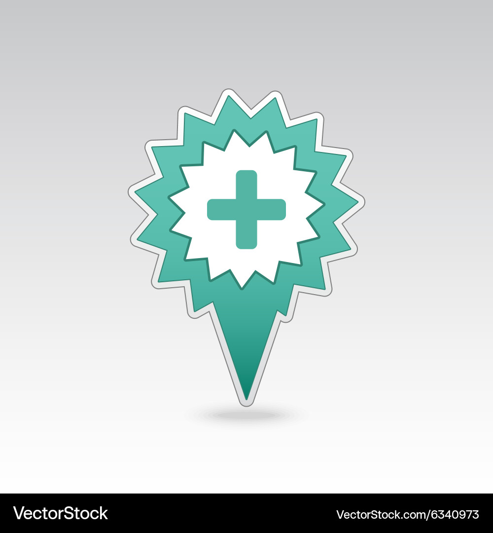 Plus hospital pharmacy clinic pin map icon Vector Image