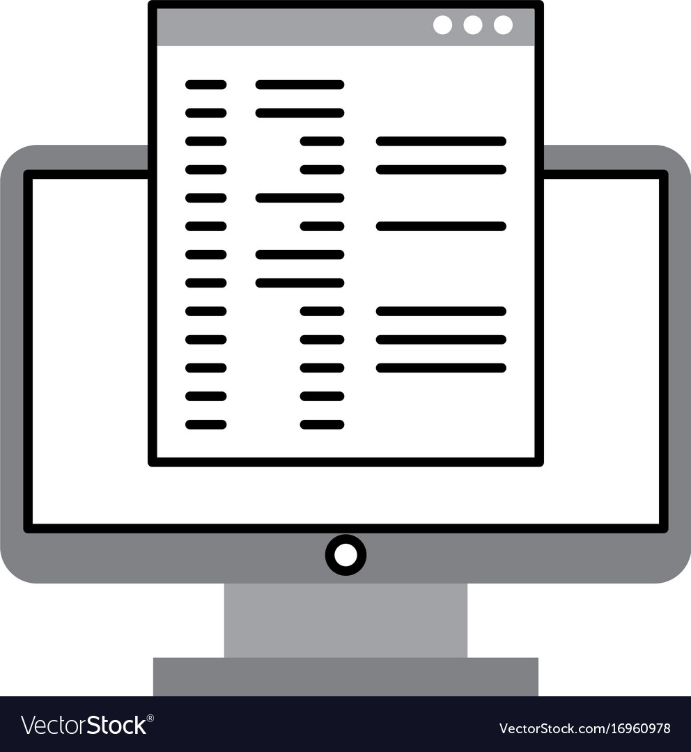 Computer desktop with template Royalty Free Vector Image