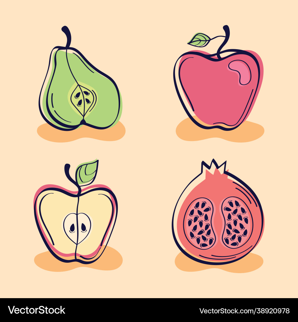 Delicious fruits fresh Royalty Free Vector Image