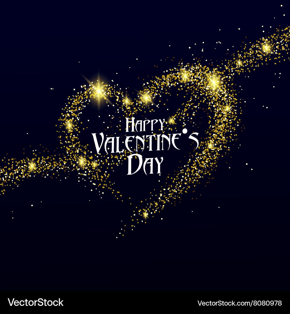 Happy valentines day font design shiny gold Vector Image
