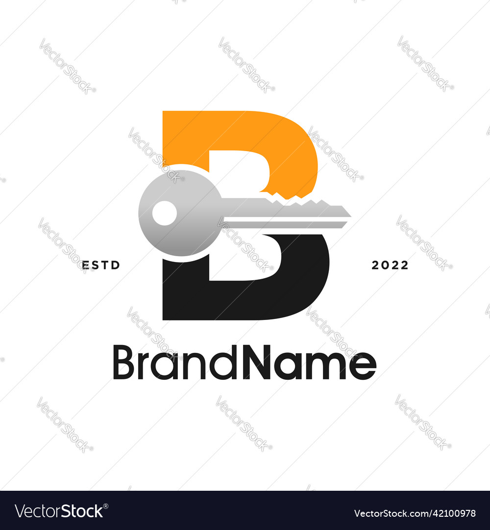 Initial b key Royalty Free Vector Image - VectorStock