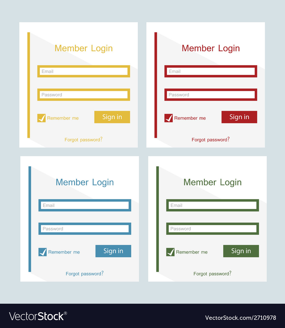Login forms Royalty Free Vector Image - VectorStock