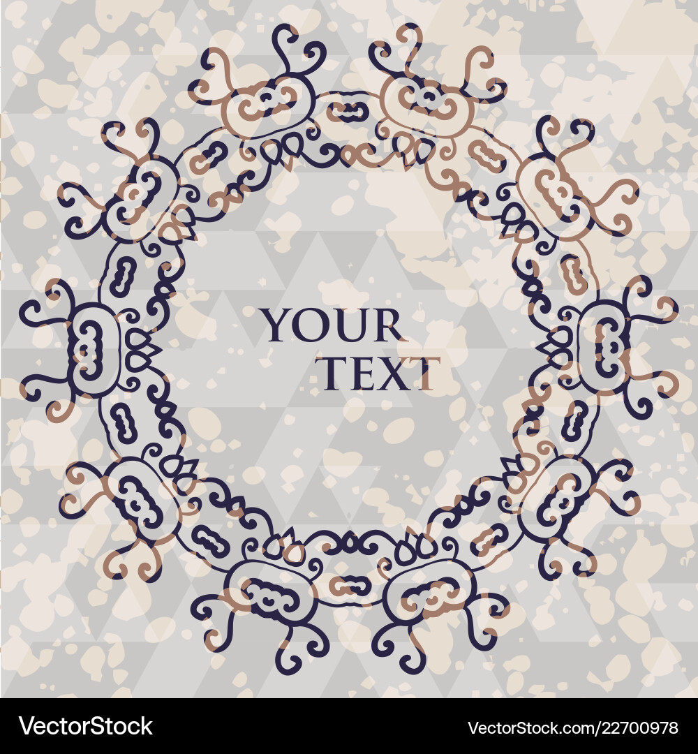 Ornamental round frame for text tribal styl Vector Image