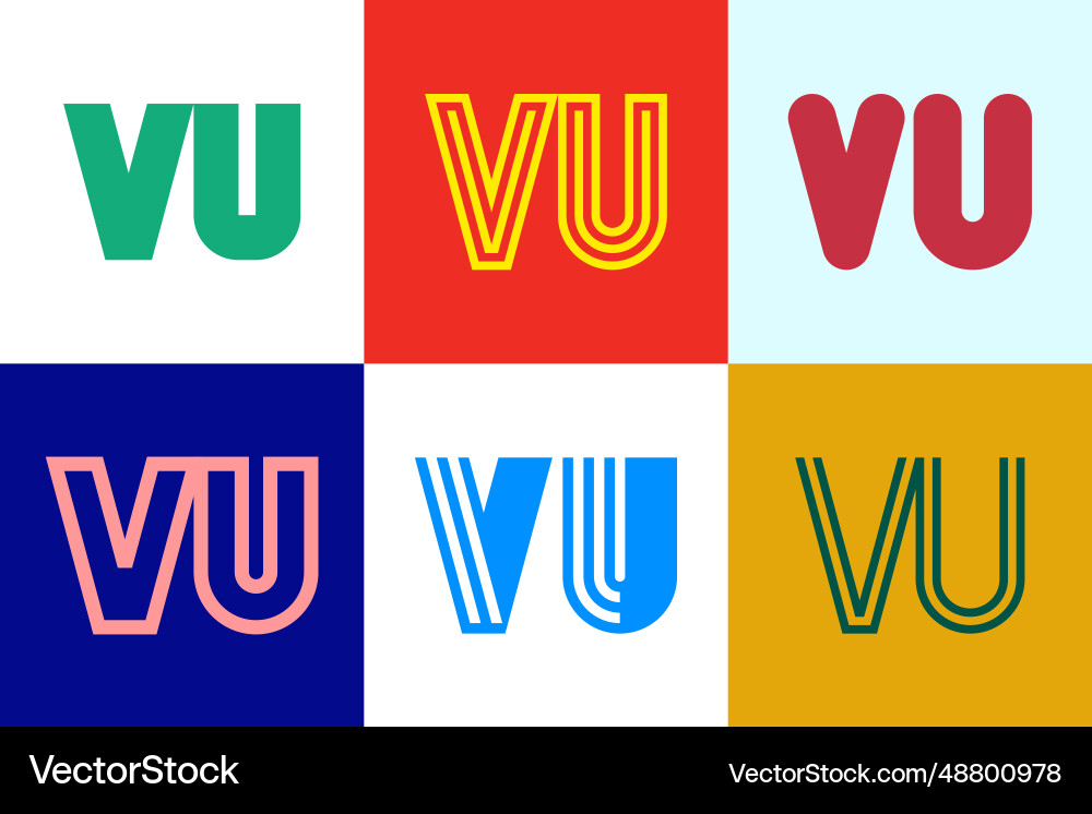 Set of letter vu logos Royalty Free Vector Image