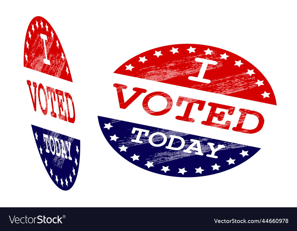 Two stickers with the inscription i voted today Vector Image