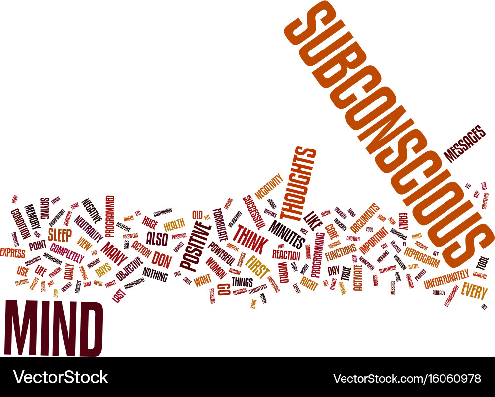 Your subconscious mind key to your successful Vector Image