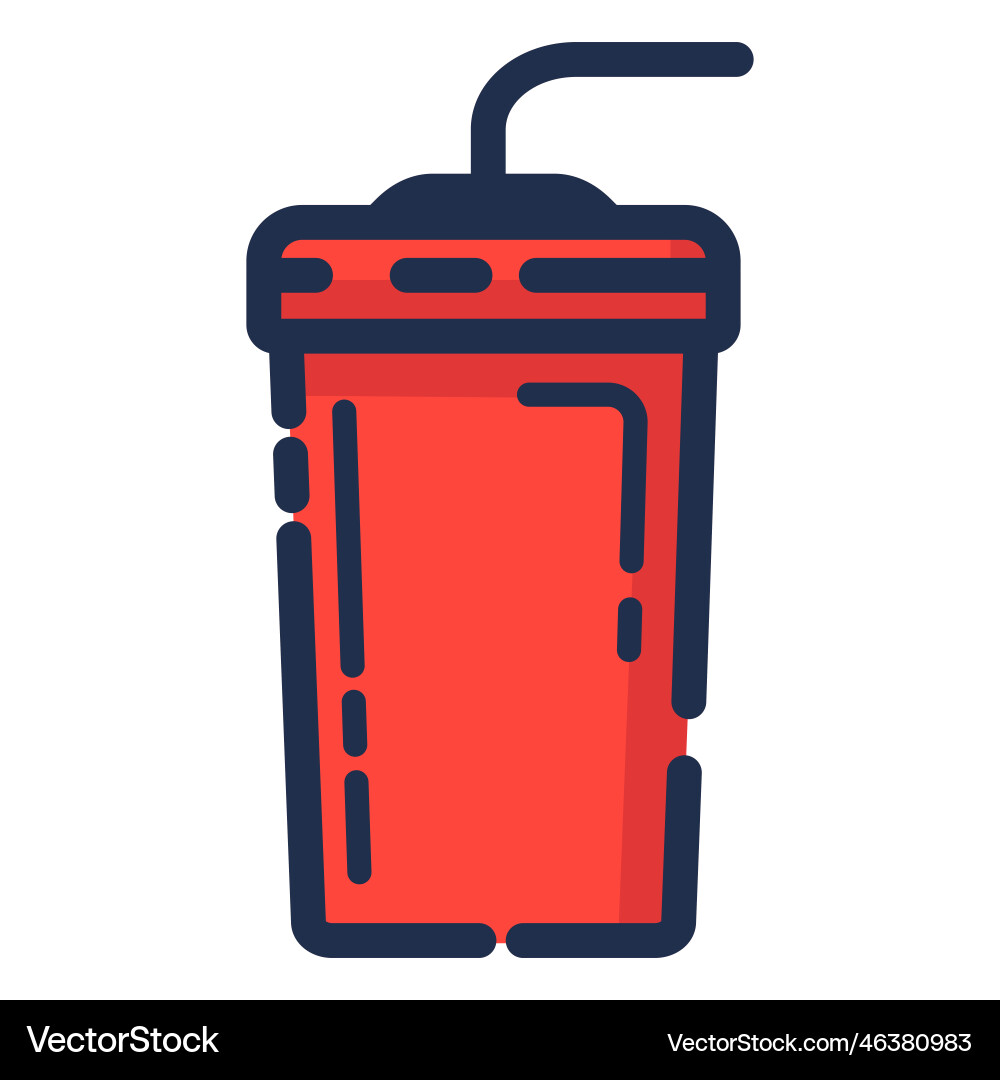 Beverage tumbler red icon Royalty Free Vector Image