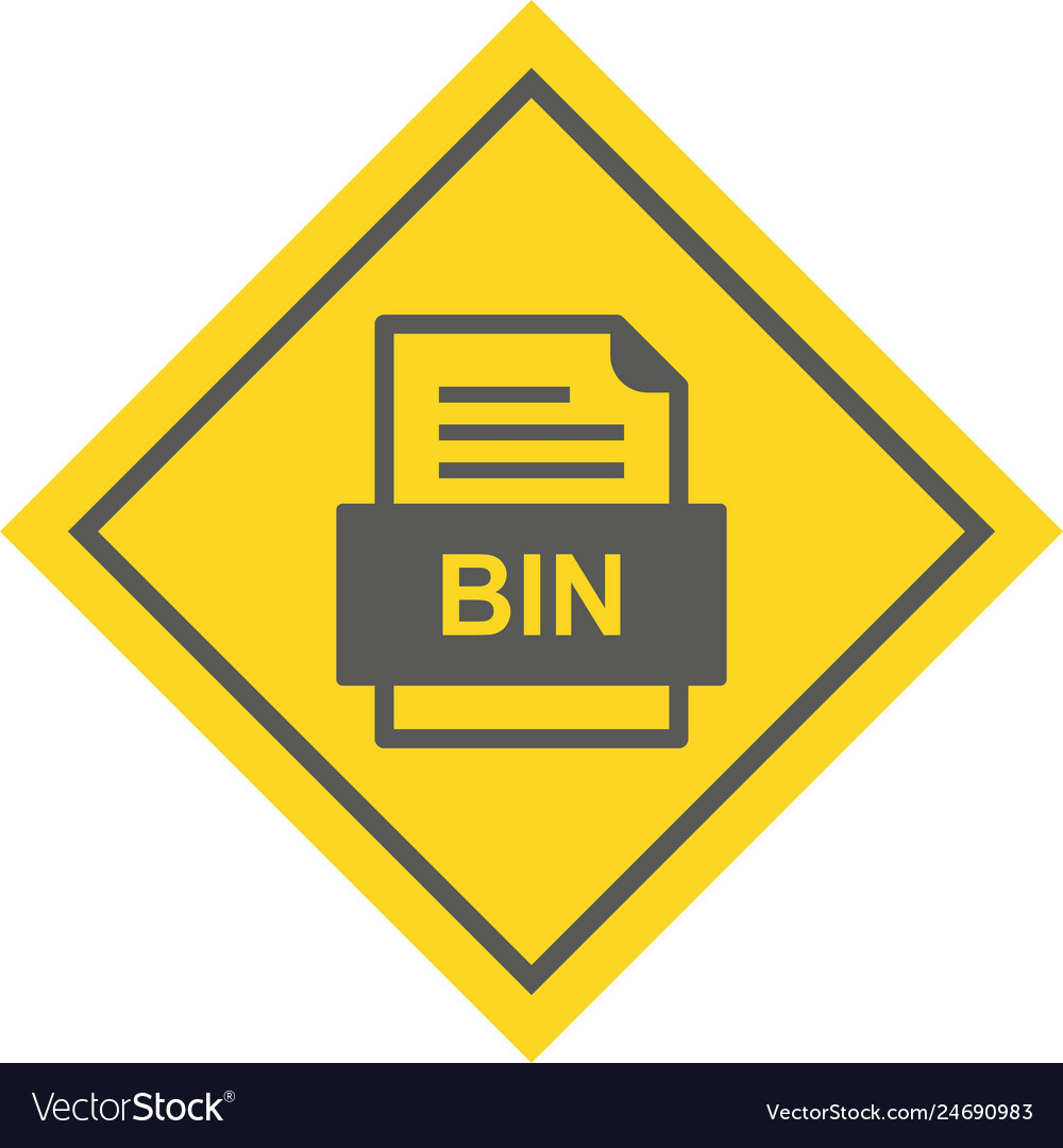 Bin file document icon Royalty Free Vector Image