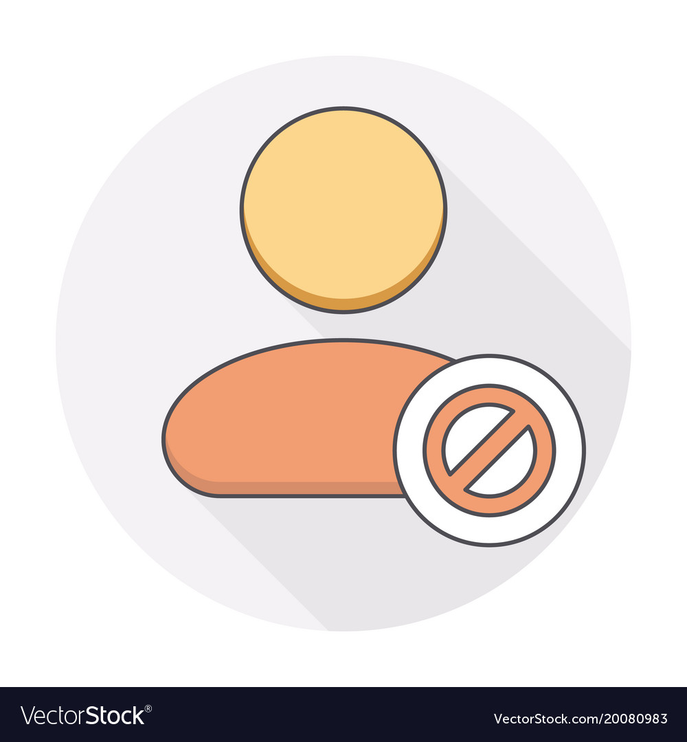 Block stop user icon Royalty Free Vector Image