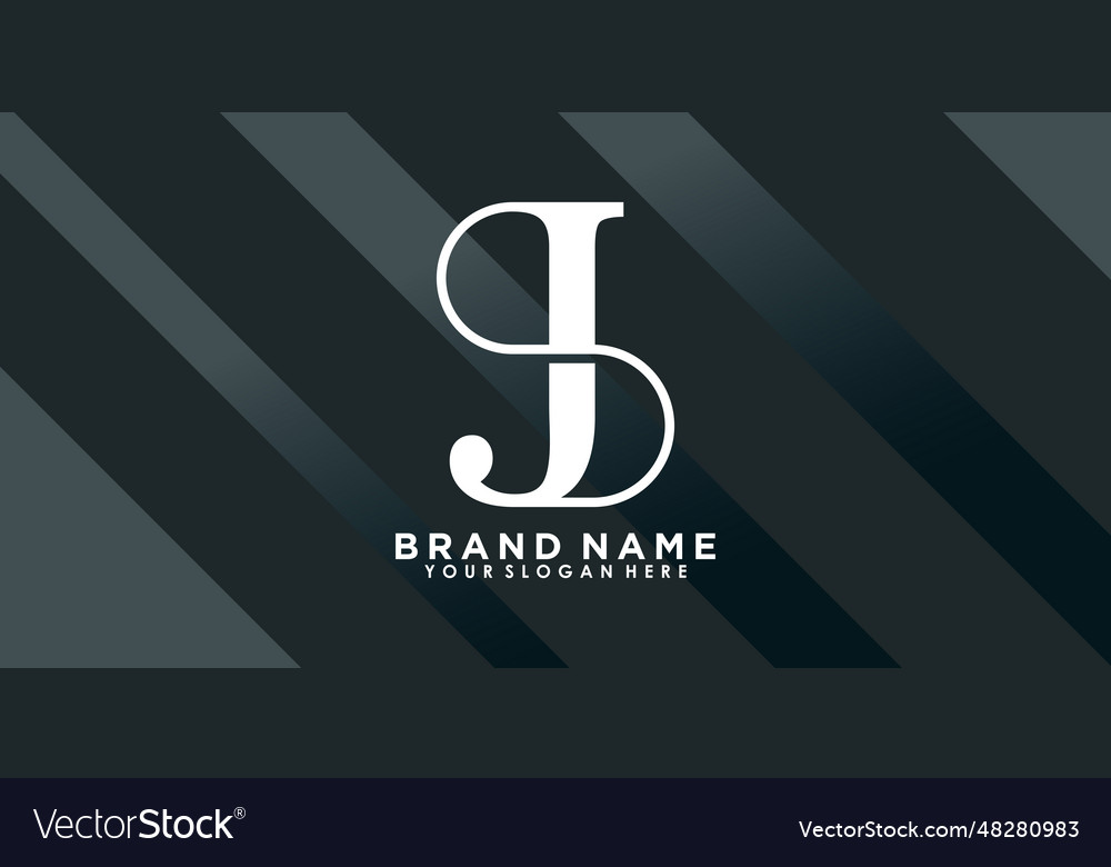 Brand name logo design with letter j creative Vector Image