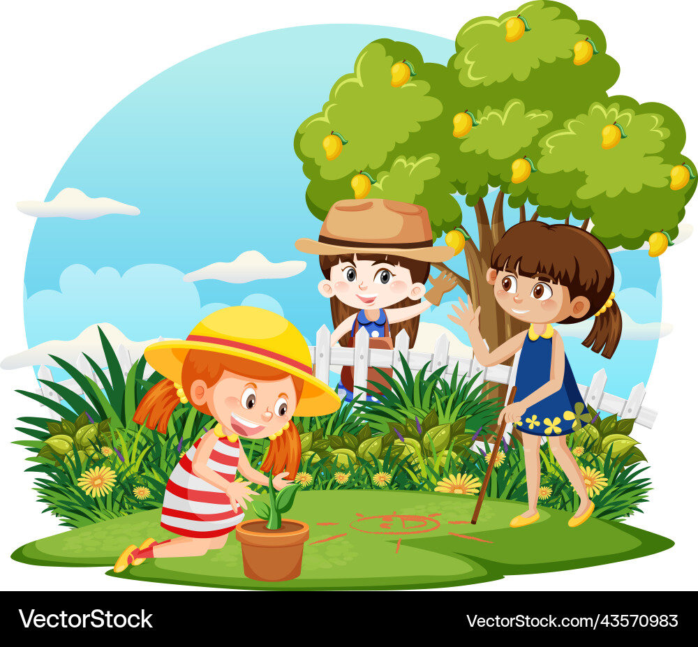 Children outdoor scene isolated Royalty Free Vector Image