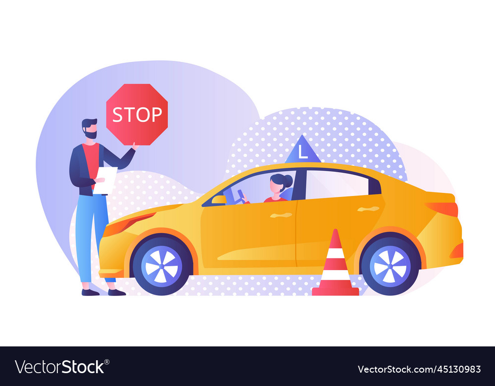 Driver course concept Royalty Free Vector Image