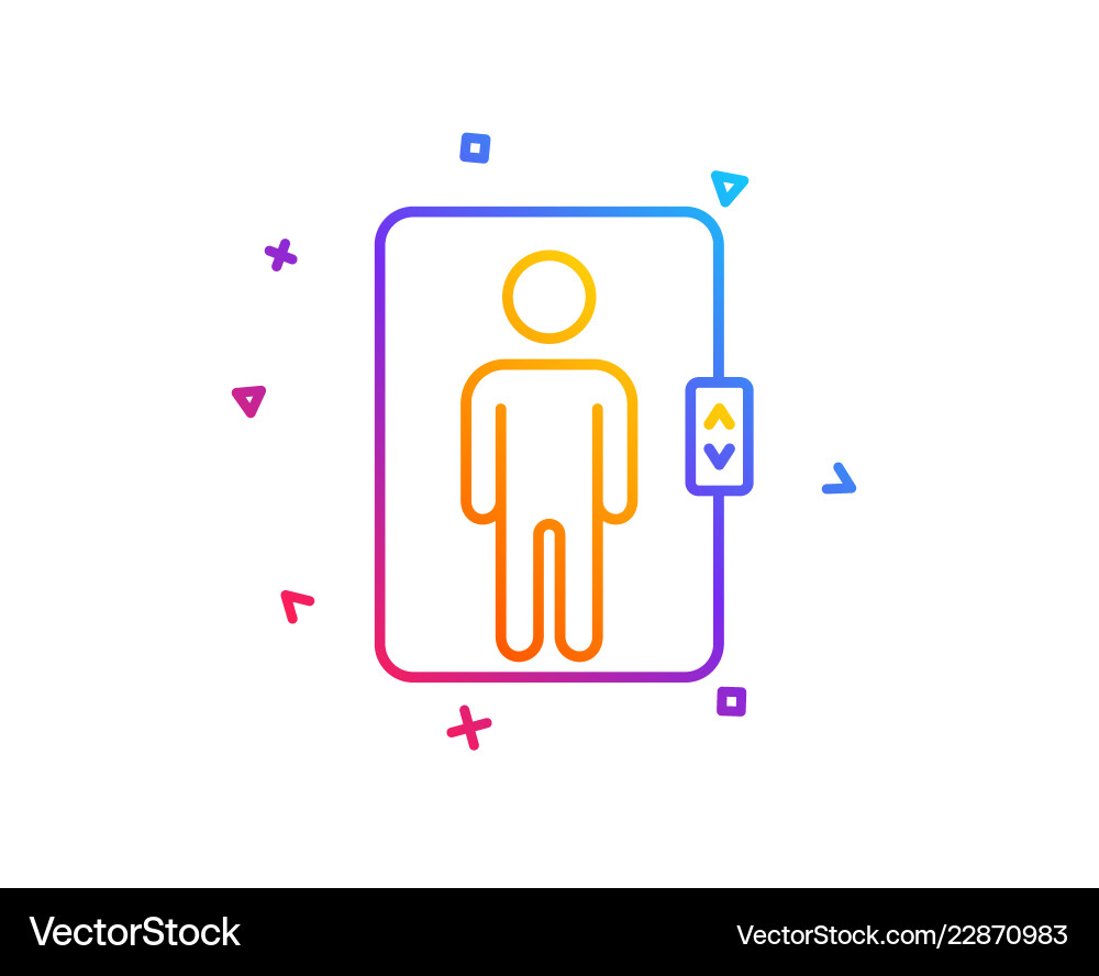 Elevator line icon transportation lift sign Vector Image
