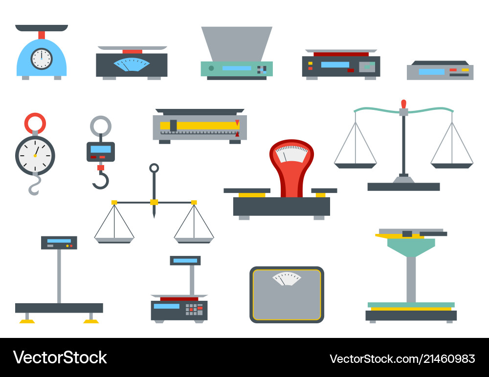 Flat store weigher collection of electronic Vector Image