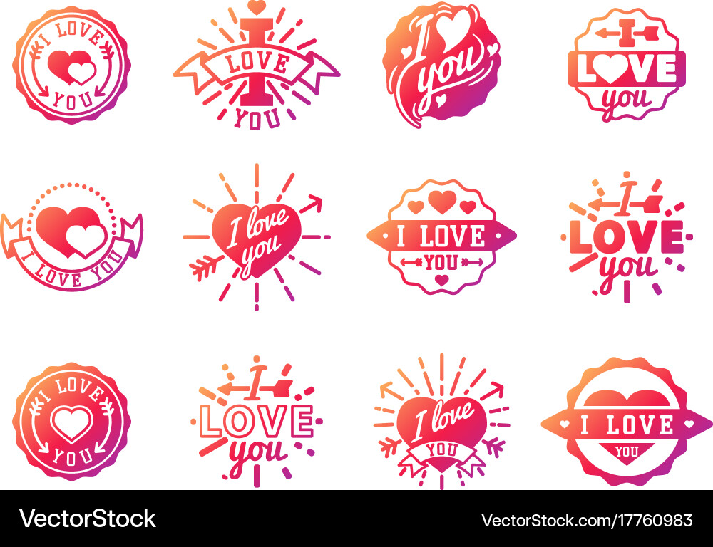 I love you text overlays hand drawn Royalty Free Vector