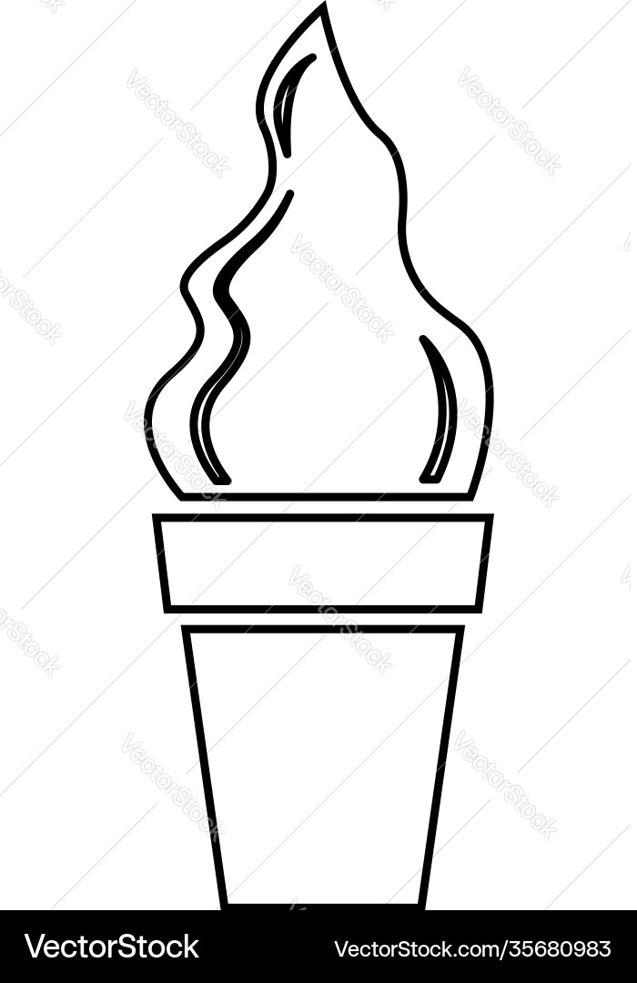 Ice cream cone contour isolated on white Vector Image