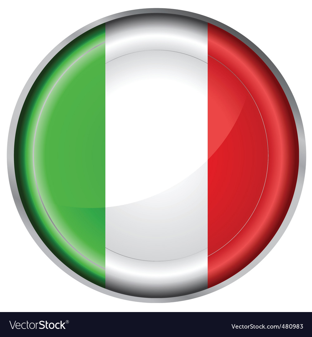 Italy flag button Royalty Free Vector Image - VectorStock
