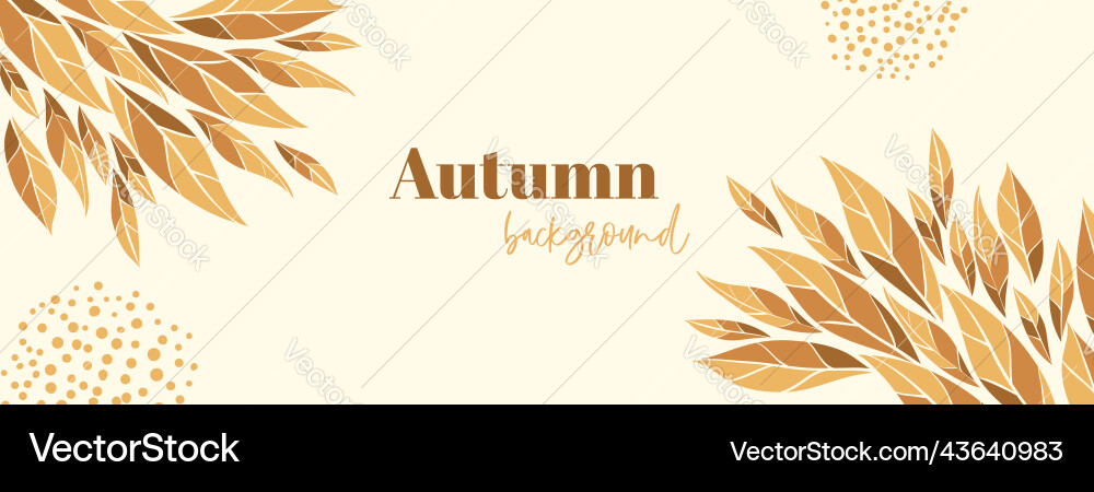 Minimal autumn long banner template floral Vector Image