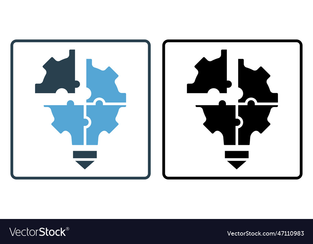 Problem solving icon light bulb icon with gear Vector Image