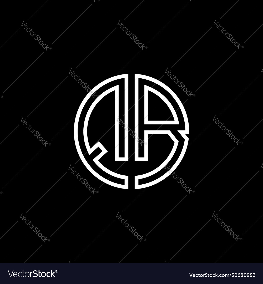 Qb monogram logo circle ribbon style outline Vector Image
