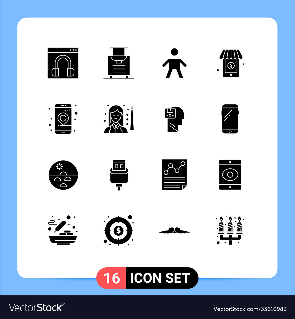 Set 16 modern ui icons symbols signs Royalty Free Vector