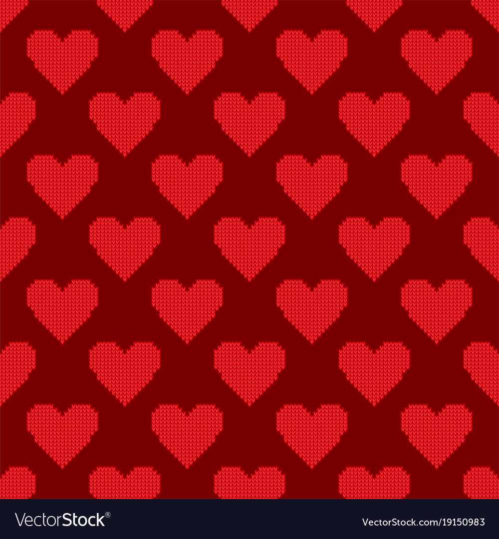 Simple red heart sharp seamless pattern Royalty Free Vector