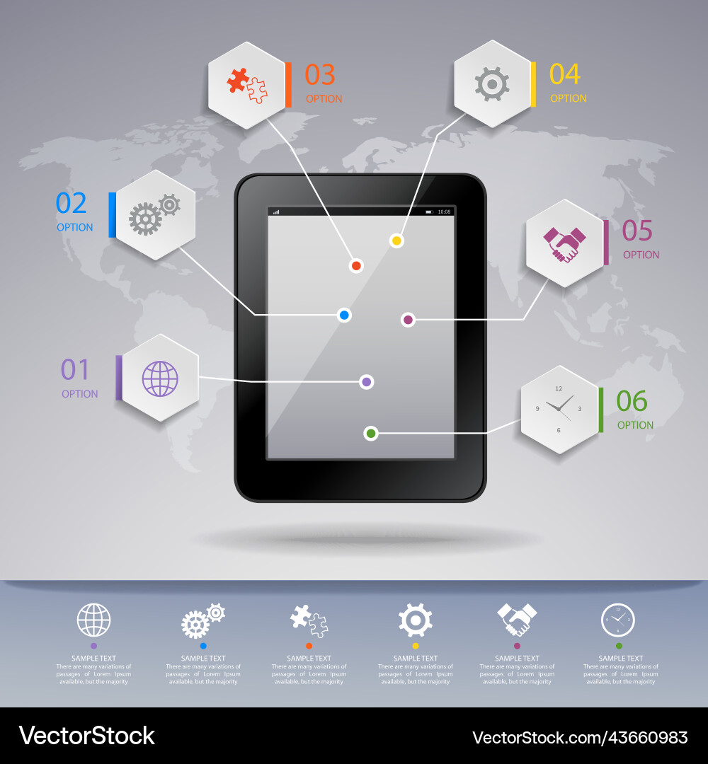 Tablet infographic template Royalty Free Vector Image