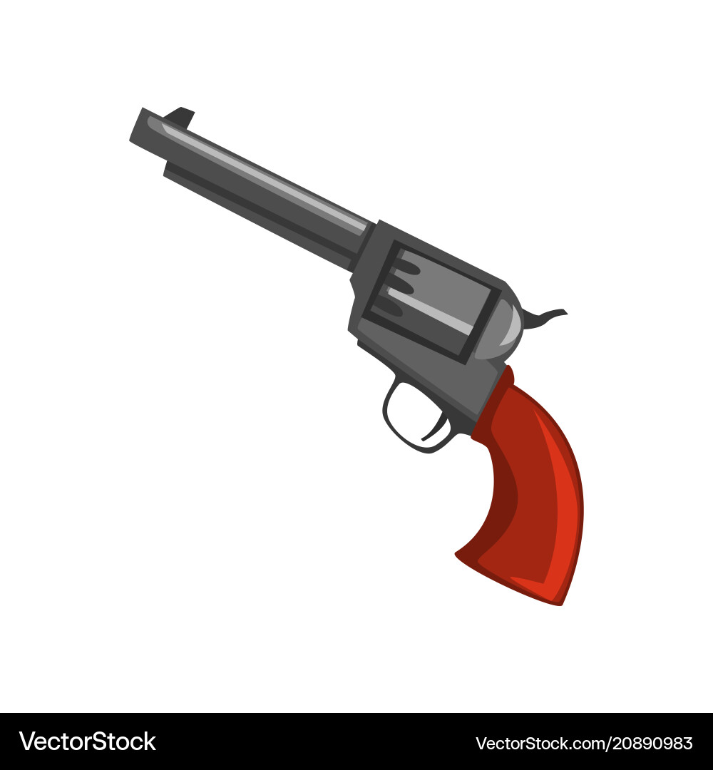 Vintage revolver gun on a Royalty Free Vector Image