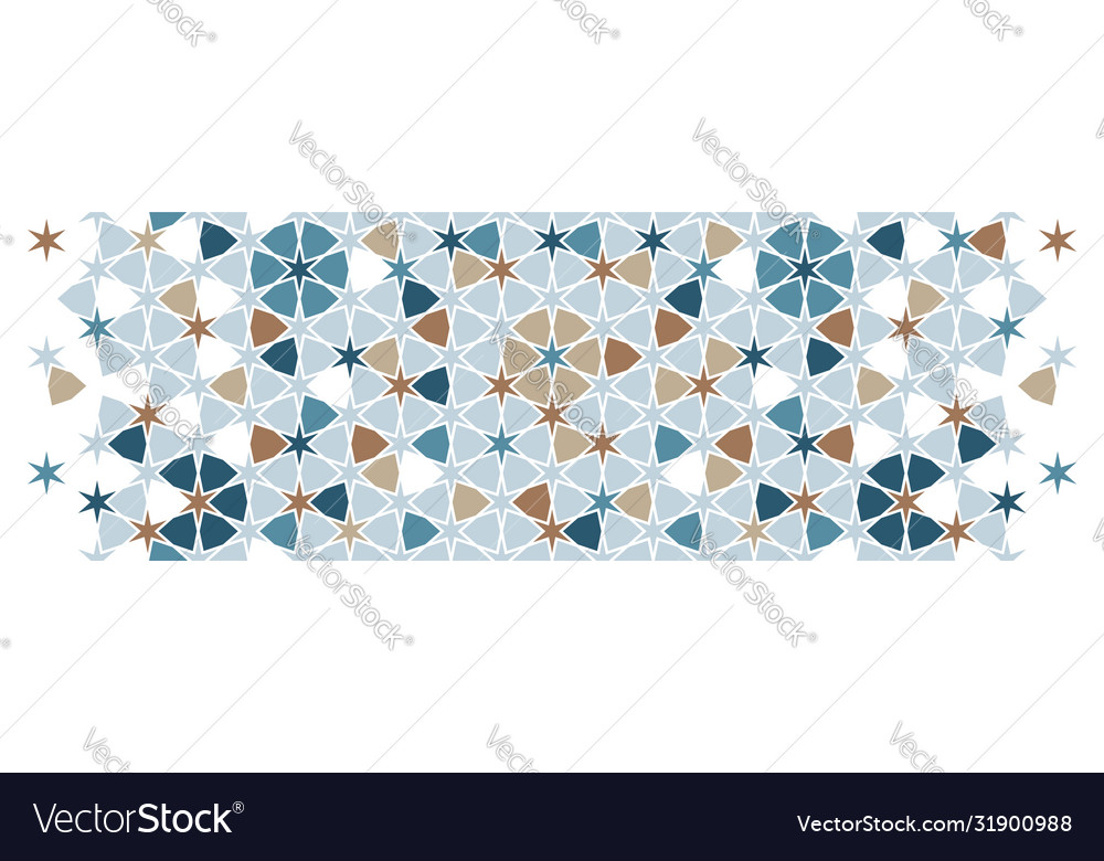 Arabic islamic pattern border decor Royalty Free Vector