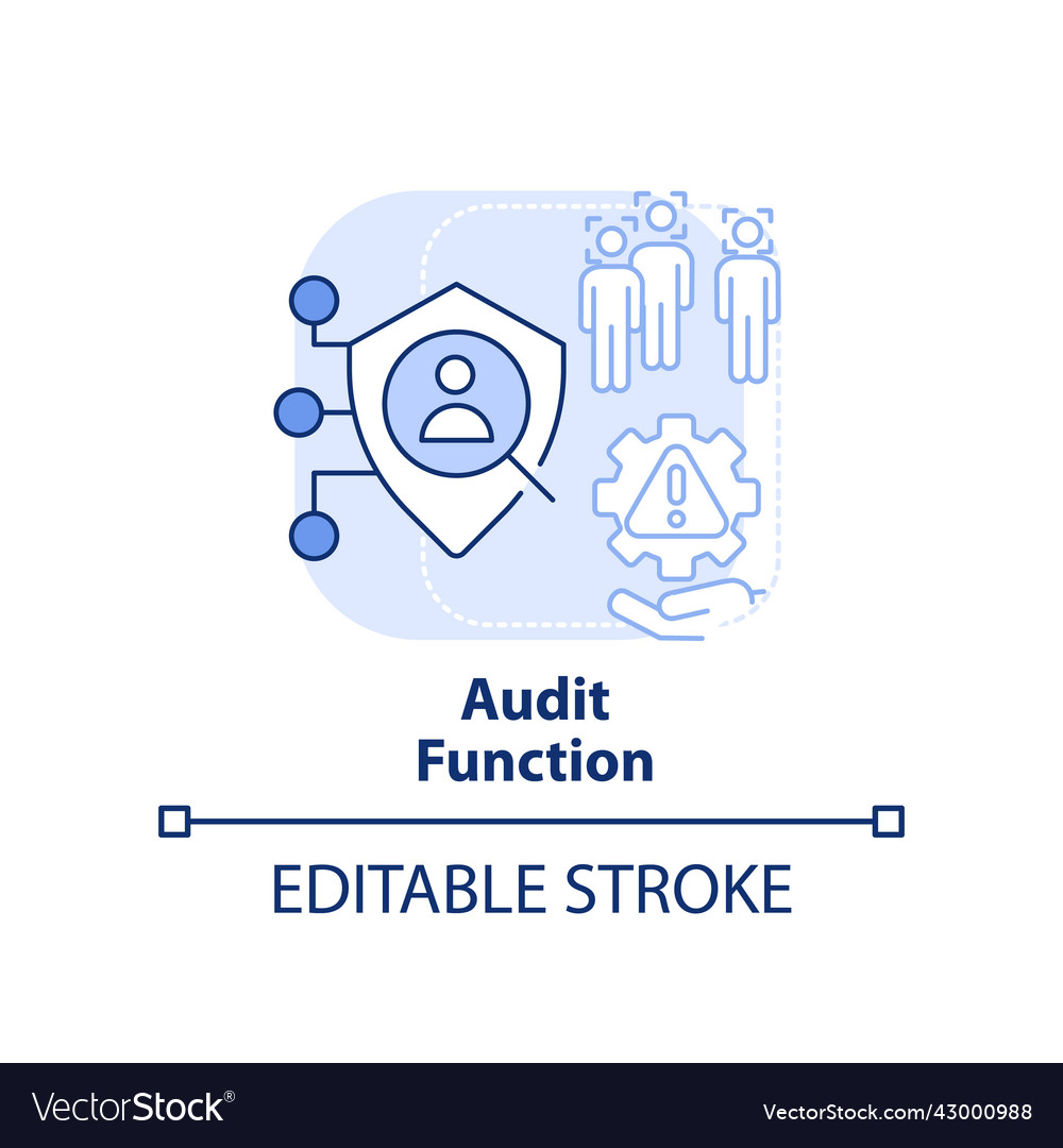 Audit function light blue concept icon Royalty Free Vector
