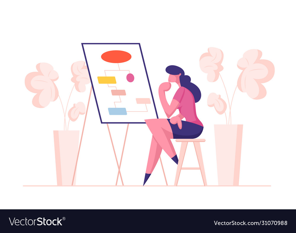 Business process and workflow algorithm concept Vector Image